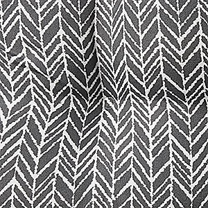 Pillow Perfect - 609973 Outdoor/Indoor Herringbone Slate Tufted Seat Cushions (Round Back), 19" x 19", Gray, 2 Pack