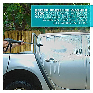 BRIZER X100 - Compact Electric Pressure Washer 1600 PSI/1.6 GPM Power Washer with Spray Gun- 25ft High Pressure Hose and Reel – Light Weight and Portable