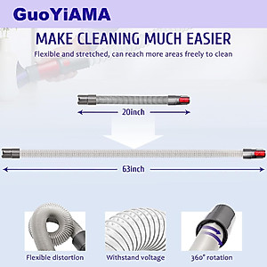 Dyson Gen5 V15 V12 V11 V10 V7 V8 Replacement Attachments for Dyson Cordless V15 V12 V11 V10 V7 V8 Brushes Extension Hose Mattress Brush Crevice Accessories Kit