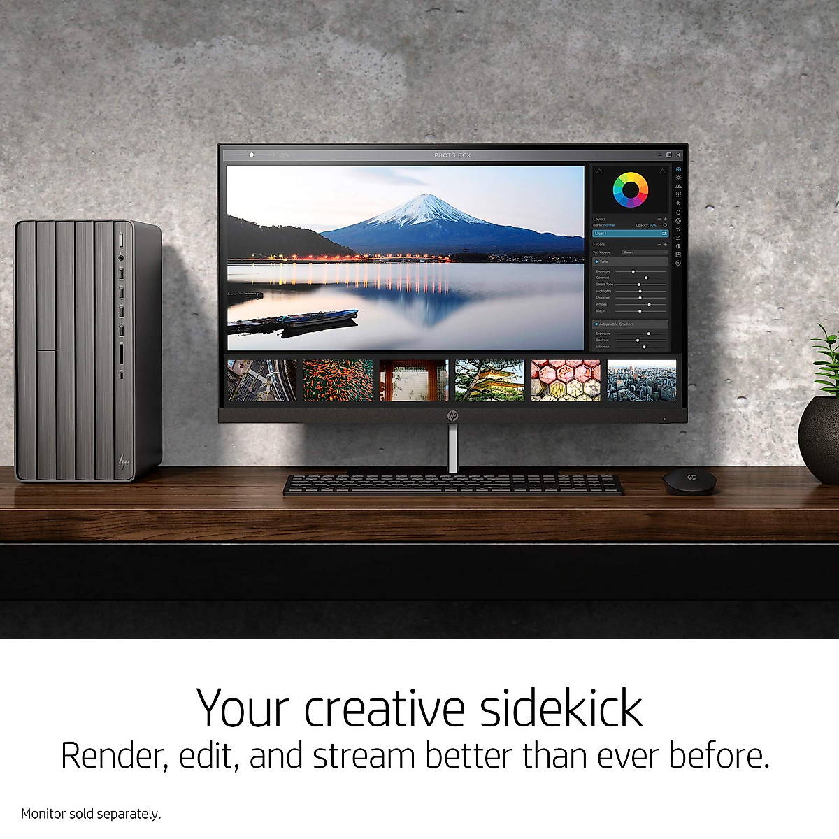 HP Envy Desktop, 10th Generation Intel Core i7-10700, 16GB RAM, 1 TB Hard Drive & 512 GB SSD, Windows 11 (TE01-1020, Black)