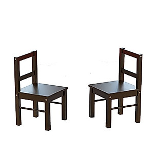 UTEX Child's Wooden Chair Pair for Play or Activity, Set of 2, Espresso …