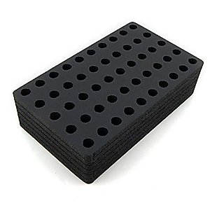 Polar Whale Test Tube Rack Black Foam Storage Rack Organizer Stand Transport Holds 50 Tubes Each Fits up to 12mm Diameter Tubes