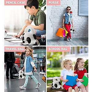 DolliBu Panda Plush Handbag - Super Soft Plush Stuffed Animal Purse for Children's Accessories, Kids Hand Bag Toy Purse, Pretend Play, Fluffy Dress Up Toy Purses for Girls & Boys