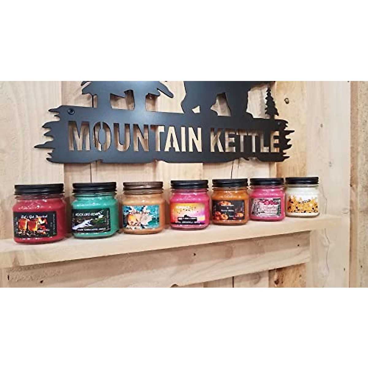 Mountain Kettle Wax Jar Candle with Banana Bread - Scented Candle -Christmas Day - Fall Decor Anxiety & Stress Relief Burns up to 60 to 80 Hours