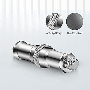 3 Pieces Standard 1/4 to 3/8 inch Metal Male Convertor Threaded Screw Adapter Spigot Stud for Studio Light Stand, Hotshoe/Coldshoe Adapter, Ball Head, Wireless Flash Receiver, Trigger