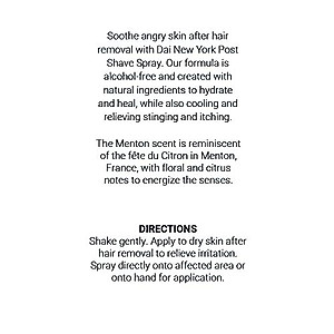 Dai New York Post Shave Spray, Natural Formula Alcohol-free After Shave Solution for Women and Men, 5 oz (Citrus Floral Sent)