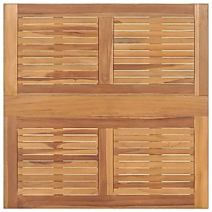 vidaXL Solid Teak Wood Folding Patio Dining Table - Weather Resistant Outdoor Furniture with Space-Saving Design and Fine Sanded Finish