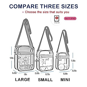 USPECLARE Clear Purse Stadium Approved Clear CrossBody Bag for Men and Women Transparent Messenger Shoulder Bag