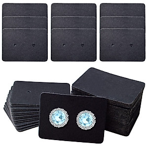 300pcs Black Earring Display Cards Rectangle Small Blank Paper Ear Studs Price Label Tag Cards Jewelry Cards Hanging Holder for Handmade Packing Accessories, 3.5 cm x 2.5 cm