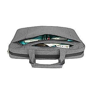 KROSER Laptop Bag 15.6 Inch Briefcase Shoulder Bag Water Repellent Laptop Bag Satchel Tablet Bussiness Carrying Handbag Laptop Sleeve for Women and Men-Grey