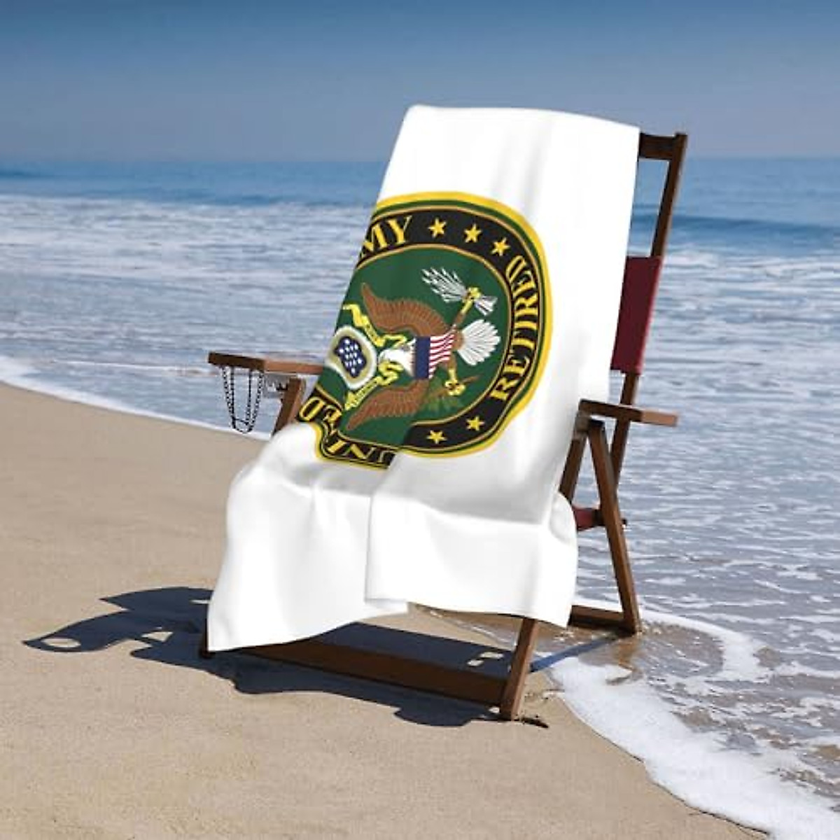 Army Retired Beach Towel Absorbent Bathroom Towels Microfiber Beach Towels Oversized Super ​32x52 Inch