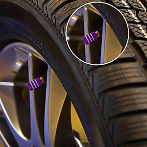 4pcs Tire dust caps, Aluminum Alloy Valve Stem Cap, Anti-Corrosion Leak-Proof Car Tire Accessory Compatible with Tesla Model Y X S 3, Universal for Cars, SUVs, Bike, Trucks Motorcycles (Purple)