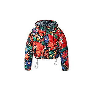 Desigual Women's Padded Short Overcoat, Material Finishes, XS