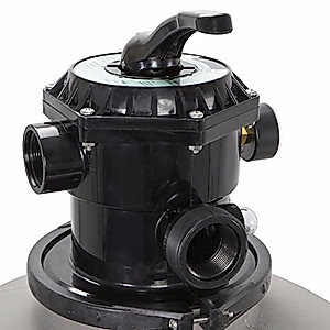 XtremepowerUS 24" Above Inground Swimming Pool Sand Filter System 7-Way Multi-Port Valve Pool Filter up to 29,400 Gallons with Stand