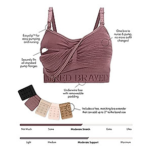 Kindred Bravely Sublime Hands Free Pumping Bra | Patented All-in-One Pumping & Nursing Bra with EasyClip (Twilight, Large)