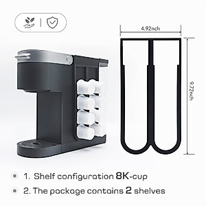 DIXMEMG Coffee Pod Holder for Keurig K-cup, Side Mount Kcup Storage, Perfect for Small Counters Wall Storage Organizer(2 Packs/ for 16 K Cups)