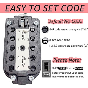 Key Lock Box for Outside Wall Mount, Waterproof Spare Key Storage Box, 10-digits Combination Lockbox Push Button Key Keeper Box for Home Indoor & Outdoor Realtors Landlord Property Management