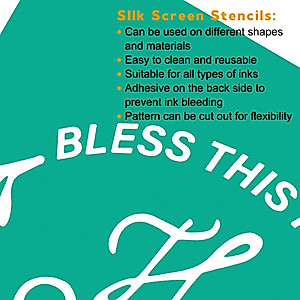 BOOLOOEN Silk Screen Stencils Transfers Reusable Self Adhesive Mesh Screen Stencil Kit for Chalkboard Fabric(home sweet home)