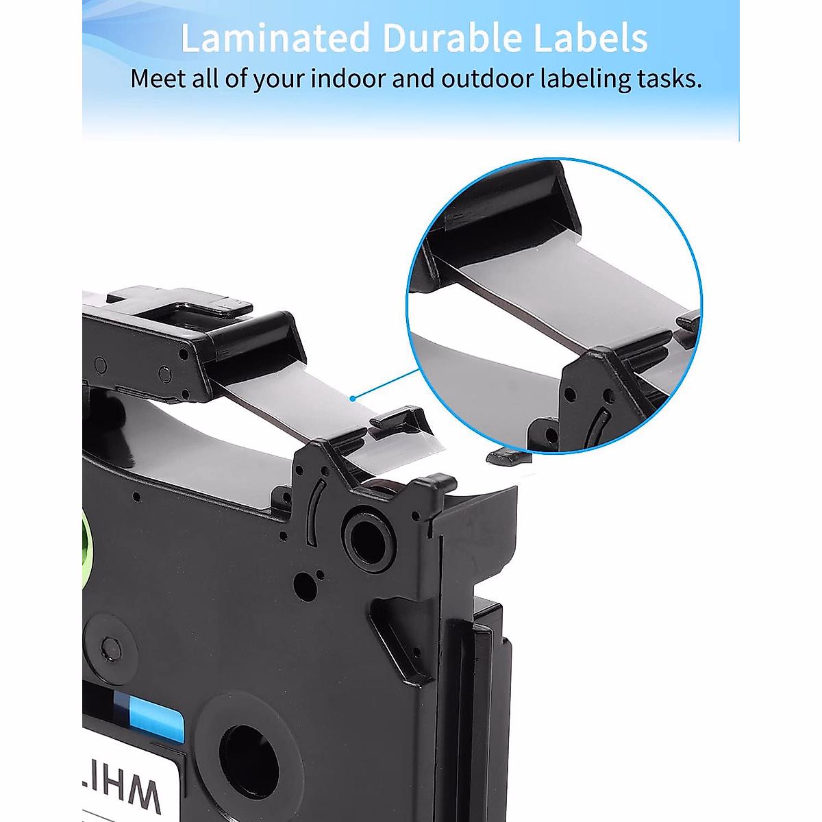 MarkDomain 12-Pack Label Maker Refills Replacement for Brother P Touch TZe TZ 12mm 0.47 Laminated TZe231 Black on White Label Tape, Work with Brother PT-D220 PT-D210 PT-H110 PT-D410, 12mm x 8m