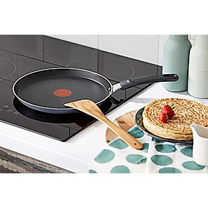 Tefal C38510 XL Force Crepe Pan 25 cm | Non-Stick Coating | Heavy Duty | Thermal Signal | Diffusion Base Pan Base | Extra Wide Shape | Sturdy Handle | Black
