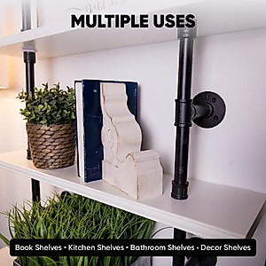 Industrial Floating Pipe Shelves - Wall Mounted Hanging Bathroom Wall Shelf - 41.5” x 12” x 9.5” Rustic Metal Shelf for kitchen - 3 Tiers Farmhouse Shelves (Planks are not Included)