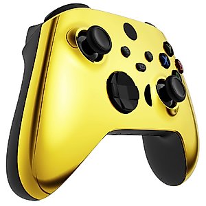 eXtremeRate Custom Shell for Xbox Core Wireless Controller - Revamp Your Gaming Gear - Chrome Gold Replacement Game Acessories Cover Faceplate for Xbox Series X & S Control [Controller NOT Included]