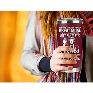 BETHEGIFT Mother's Day Gifts for Mom from Daughter, Son - Mom Gifts - Great Mom Coffee Tumbler - Birthday Gifts for New Mom, Mom To Be, Mother In Law - Present for Mom - Mom Cup 20oz, Red
