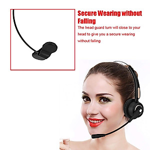 Limouyin Wireless Headphones with Microphone for Cell Phone, Comfortable Durable Call Center Bluetooth Headset 12 Hours Call Noise Cancelling 360° Rotation Bluetooth Call Center Headphones