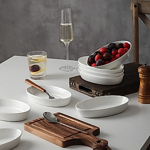 UIBFCWN Ceramic Au Gratin Dishes, 7.5''x4.5'' Oval Baking Dish Oven Safe, Single Serving Casserole Dishes, Small Individual Gratin Dishes Set for Lasagna & Cobblers, 11.5oz, Set of 4