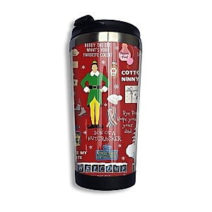 KEEFER Buddy The Elf Collage Red Background Vacuum Insulated Stainless Steel Tumbler Coffee Travel Mug 13.5oz