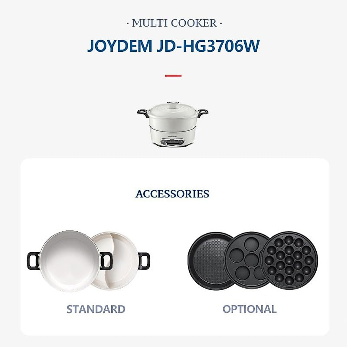 Joydeem 2 in 1 Electric Hot Pot, 3.5L Shabu Shabu Pot with Two Removable Pot, UL Listed, Ceramic Non-stick Coating, 1400W, JD-HG3706W