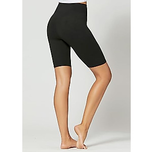 Conceited Biker Shorts Women - Soft - High Waist Tummy Control - Essential - Regular and Plus Size - Black - Small - Medium