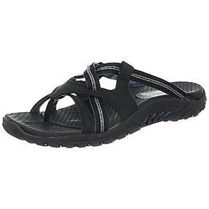Skechers Women's Reggae-Soundstage Thong Sandal,Black,8 M US