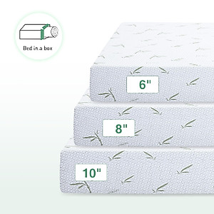 Dyonery 8 Inch Twin Memory Foam Mattress for Kids, Cooling Green Tea Gel Mattress in a Box, Rayon Mattress for Breathable Sleep, Made in USA, Certipur-Us Certified, Medium Mattress, 38x75x8”