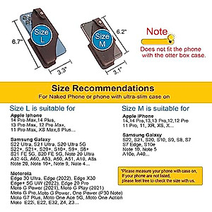 Gentlestache Leather Cell Phone Holster with Belt Clip,Leather Phone Pouch for iPhone Samsung Motorola,Belt Case with Belt Loops,Leather Phone Case on Belt,Cell Phone Sheath,Large Size,Darkbrown