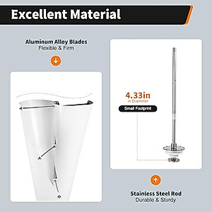 OUKANING 400W 12V Portable Vertical Helix Maglev Axis Wind Power Turbine Generator Kit with Charge Controller, 2 Blades, White