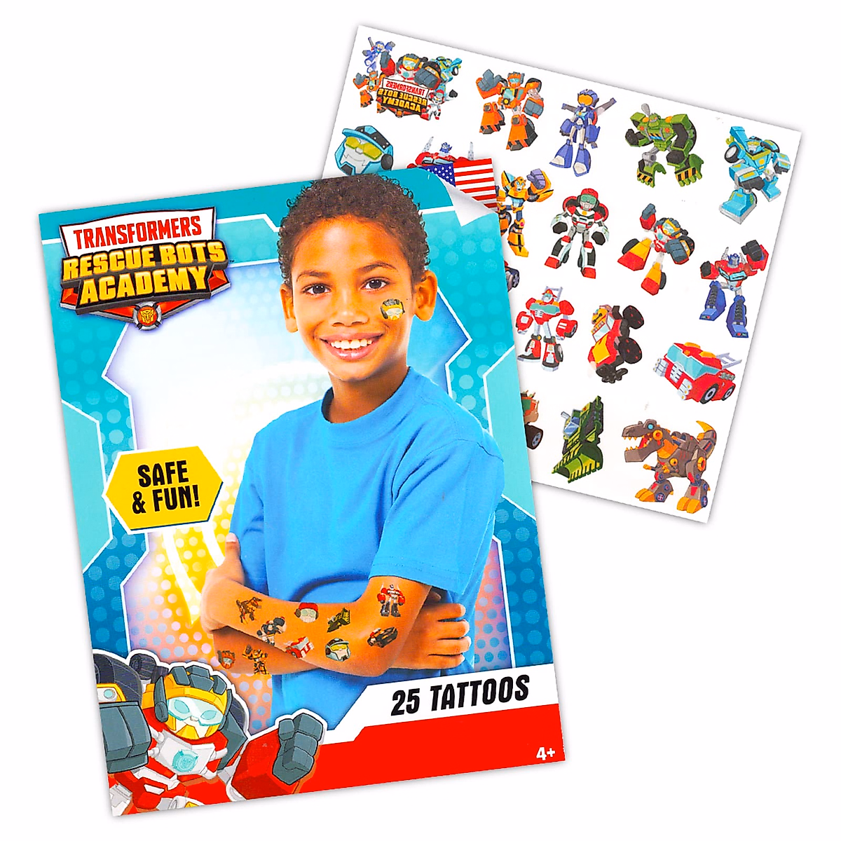 Kids Temporary Tattoos for Girls Boys Bulk Assortment ~ Bundle Includes 200 Kids Temporary Tattoos Featuring Spongebob, Rescue Bots, Cars, and More (Kids Party Favors Party Supplies)