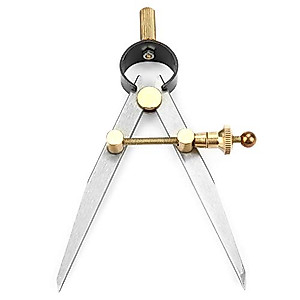 4 Inch Leather Compass,Adjustable Lockable Leather Supply Wing Divider,Flat Leg Spring Caliper Divider for Woodworking, Metalworking Geometry Drawing