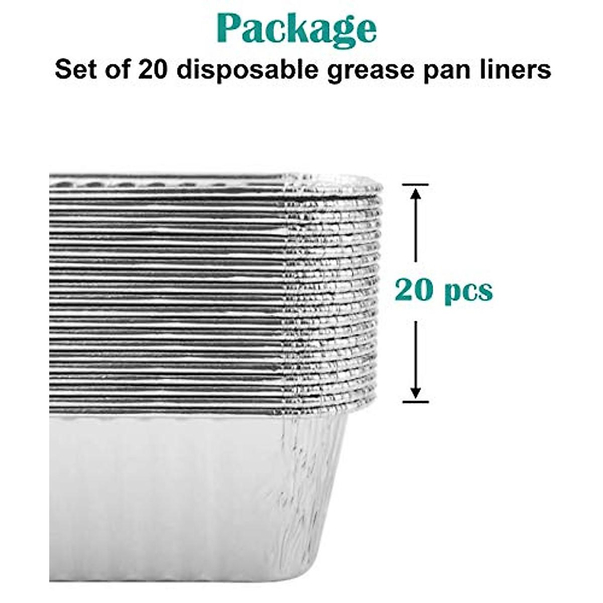 EasiBBQ Aluminum Foil Grill Drip Pans for Camp Chef Portable Grill, Disposable Aluminum Grease Pan Liners, 20 Pack