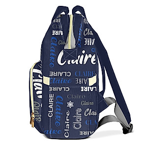 ZAACUSTOM Waterproof Custom Diaper Bag for Baby Boy Girl, Large Capacity Personalized Diaper Bag with Name, Multifunctional Diaper Bag Backpack with Adjustable Shoulder Straps