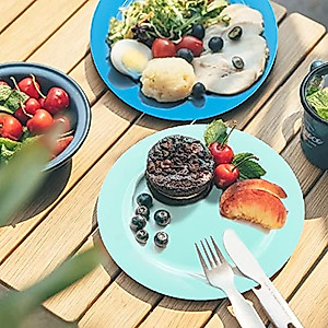 bUCLA 100PCS 6.25inch Plastic Dessert Plates -Cake Plates Appetizer Plates - Disposable Rainbow Plates In 5 Colors for Party, Birthday and Baby Shower