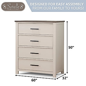 Sorelle Furniture Westley Baby Dresser – Dresser for Nursery, Kids Bedroom Furniture, Baby Dresser Drawers, Storage for Child’s Room with Drawers, Nursery Furniture for Infant-Chocolate Bisque