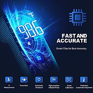 Forehead Thermometer, Baby and Adults Thermometer with Fever Alarm, LCD Display and Memory Function, Ideal for Whole Family