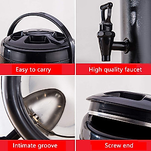 Stainless Steel Insulated Beverage Dispenser 12 Liter/3.17 Gallon with Spigot for tea coffee cold milk water juice in parties offices weddings (12 Liter/3.17 Gallon)