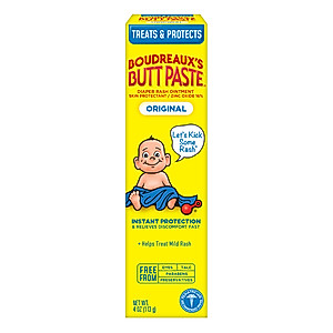 Boudreaux's Butt Paste Original Diaper Rash Cream, Ointment for Baby, 4 oz Tube