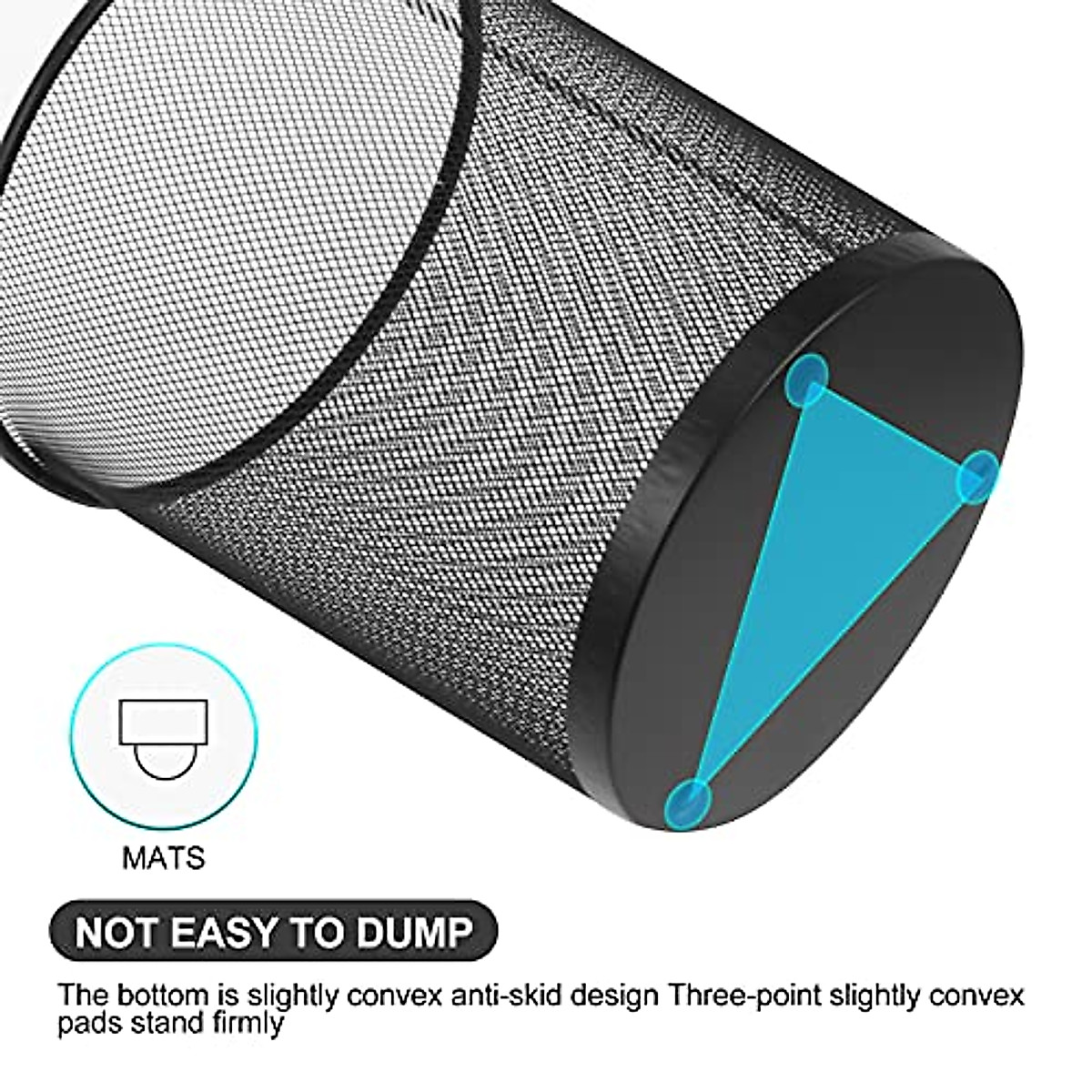 NUOBESTY Rubbish Container Round Mesh Wastebasket Trash Can Garbage Can Vintage Waste Bin Wastebasket Garbage Container Bin for Home Office Bathrooms Powder Rooms 11L Office Waste Basket