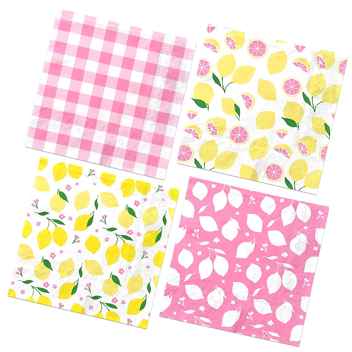 Pink Lemon Party Supplies,40Pcs Lemon Party Napkins Summer Fruit Party Decoration Pink Lemonade Theme Decoration for Lemon Baby Shower,Bridal Shower Party