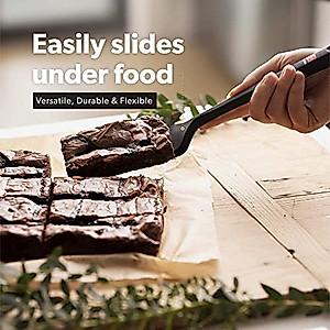 DI ORO Silicone Turner Spatula Set - Kitchen Spatulas for Nonstick Cookware - Cooking Utensils for Flipping Eggs & Pancakes - 600°F Heat-Resistant BPA Free Turners - Dishwasher Safe (4pc, Black)