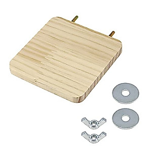 Mewutal Parrot Perch Wooden Hamster Platform Square Bird Stand Durable Exercise Toys for Bird Squirrel Pet Cage (Square, 10×10cm)