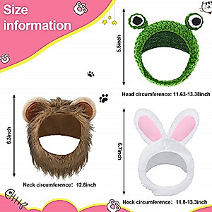 3 Pieces Cat Hat Cat Costume Adjustable Pet Headwear Cat Bunny Hat with Rabbit Ears Kitten Hat Dog Cosplay Cap for Kitten Halloween Party Birthday Theme Party Photo Prop (Basic Style)